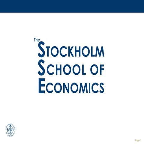 Stockholm School of Economics/ Handelshögskolan i Stockholm ...
