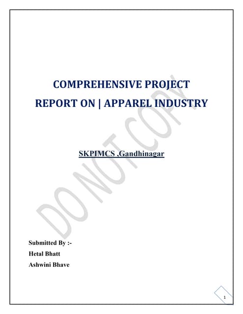 Project Report on Textile Industry | DOCX
