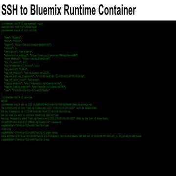 Ssh To Bluemix Runtime Container Ppt 3663