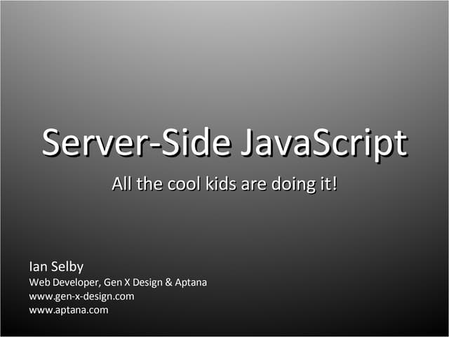 Server Side Javascript Ppt 6740