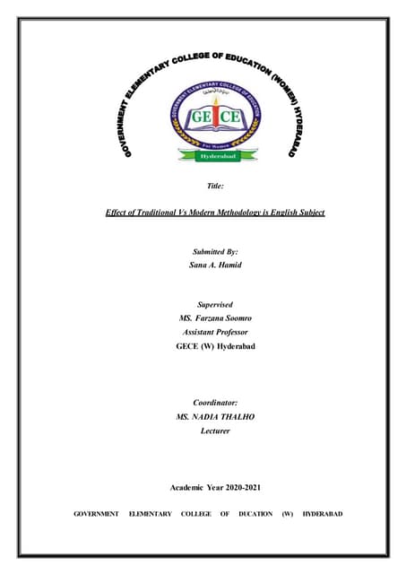 Traditional Teaching Method vs Now | PPSX | Educational Assessment ...