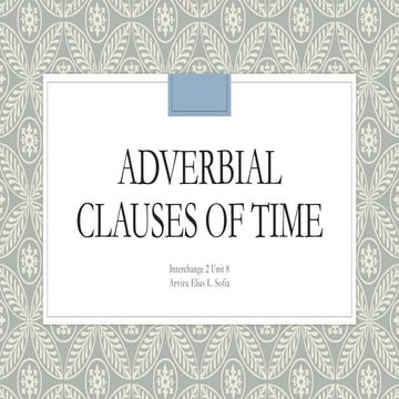 Adverbial Clauses of Time | PPTX