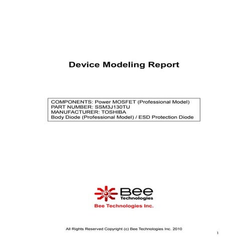 SPICE MODEL of SSM3J15FU (Professional+BDP Model) in SPICE PARK | PDF