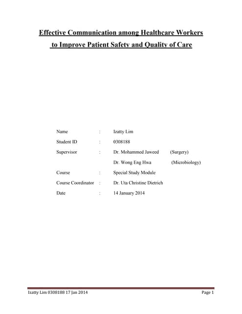 Effective Communication in healthcare | PPTX | Healthcare Industry ...