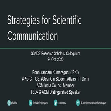 Strategies for Scientific Communication | PDF