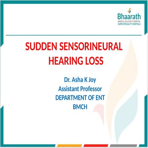 SSNHL.pptx sensory neuronal hearing loss | PPTX