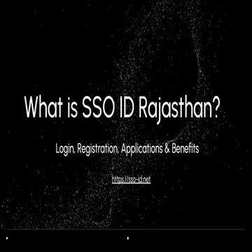 SSO ID RAJASTHAN, LOGIN AND REGISTRATION | PDF