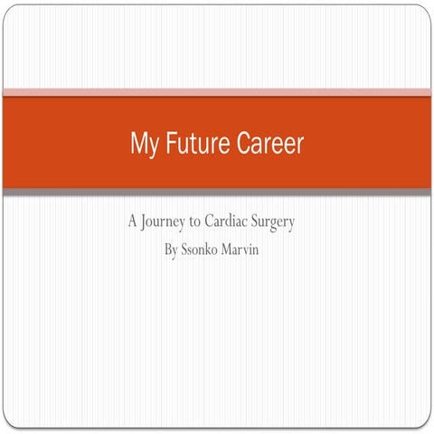 SSONKO MARVIN Presentation on future career | PPTX