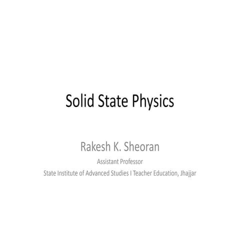 Crystalline, Glassy Solids and Liquid Crystal | PPTX