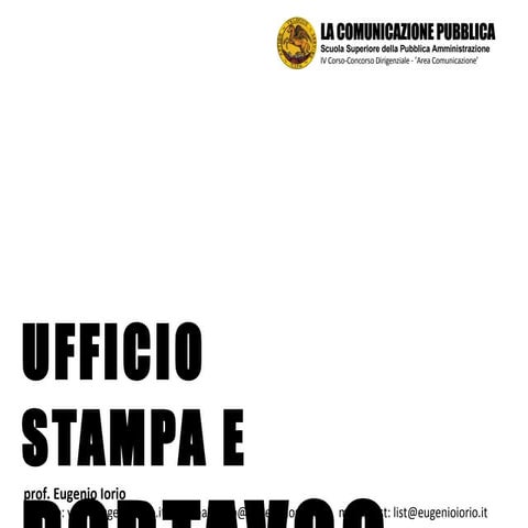 Ufficio stampa e portavoce nella P.A. | PPT