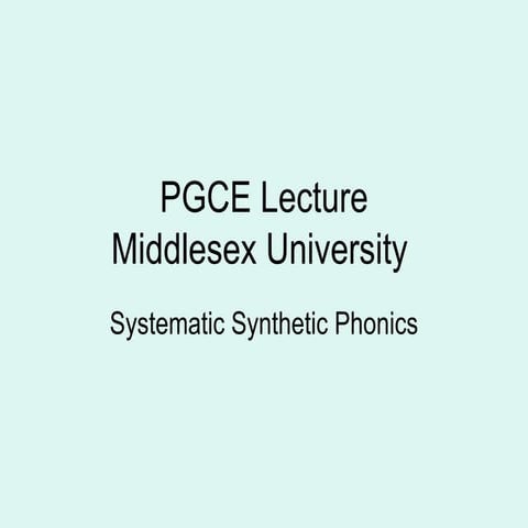 SSP lecture middlesex university 2011 wiki | PPT