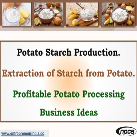 Potato Starch Production. Extraction of Starch from Potato | PPTX