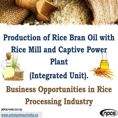 Production of Rice Bran Oil with Rice Mill and Captive Power Plant ...
