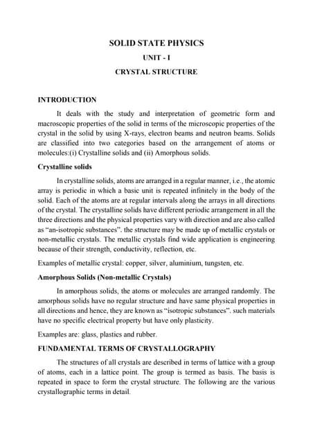 Crystallographic planes and directions | PPTX