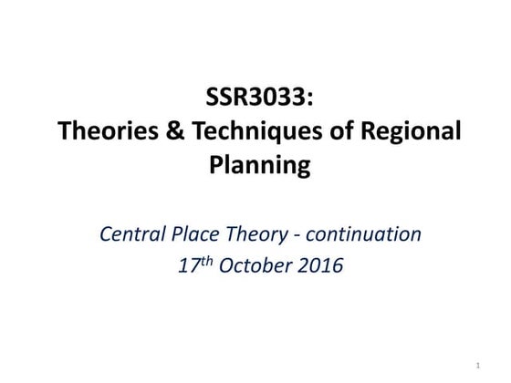 Central place theory | PPTX