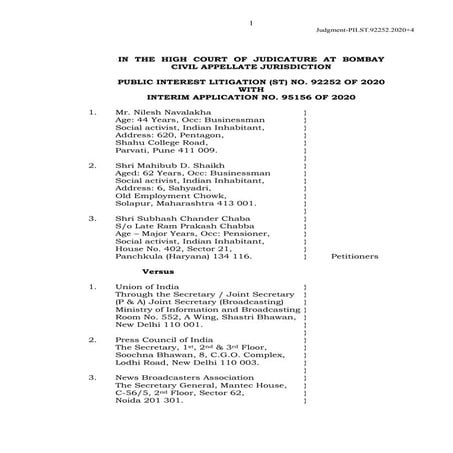 Ssr case emdia trial bom hc judgment | PDF