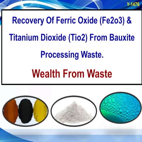 Recovery of Ferric oxide (Fe2O3) & Titanium Dioxide (TiO2) from Bauxite ...