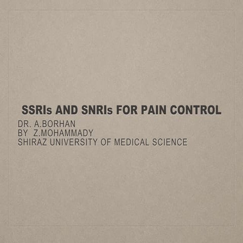 Ssris and snris | PPTX | Physical Therapy | Wellness