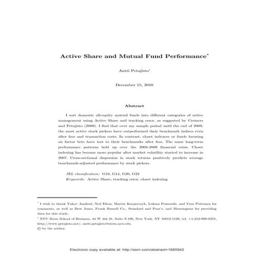 Ssrn id1685942 | PDF