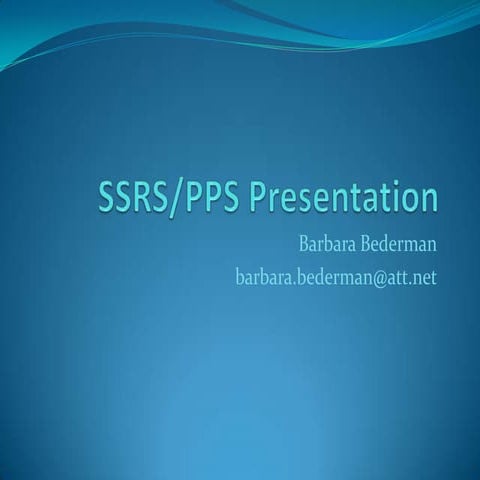 SSRS Presentation | PPTX | Databases | Computer Software and Applications
