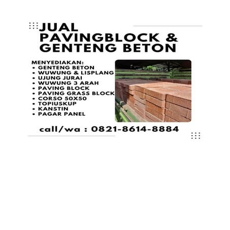Paving Block Pilihan Proyek Besar, Harga per Meter Dijamin Oke! | PDF