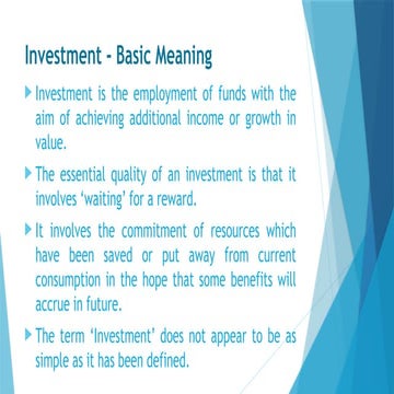 Comprehensive Guide to Investment: Definitions, Characteristics, and ...
