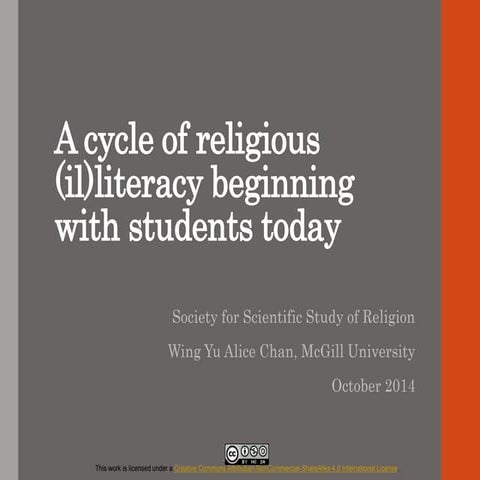 A cycle of religious (il)literacy beginning with students todaySssr ...