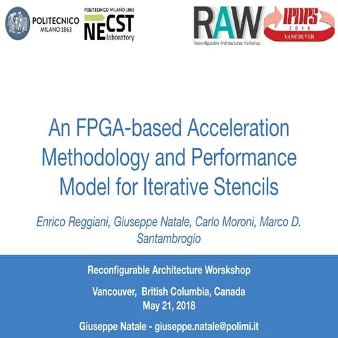 An Fpga Based Acceleration Methodology And Performance Model For Iterative Stencils Ppt 8532