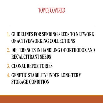 GUIDELINES FOR SENDING SEEDS TO NETWORK OF ACTIVE/WORKING COLLECTIONS | PPTX