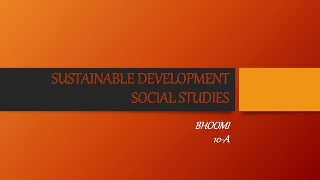 17 Goals Of Sustainable Development presentation | PPTX