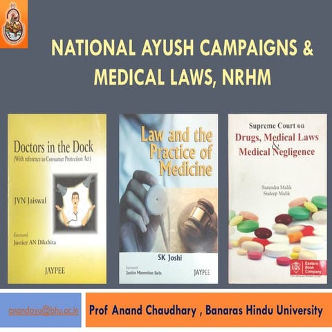 National AYUSH Campaigns, Medical laws and NRHM | PDF