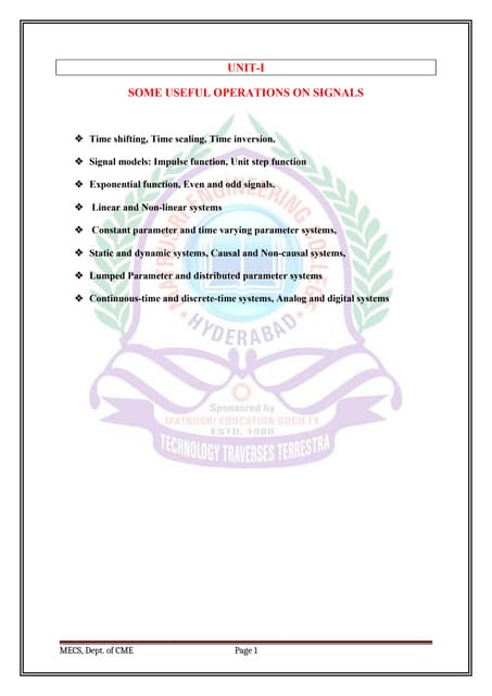 Signals & Systems PPT | PPTX