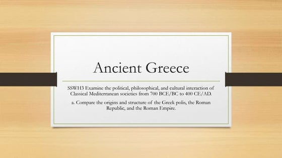 Introduction to Ancient Greece powerpoint | PPT | Geography | Science