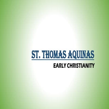 St. Thomas Aquinas - POL121 | PPT