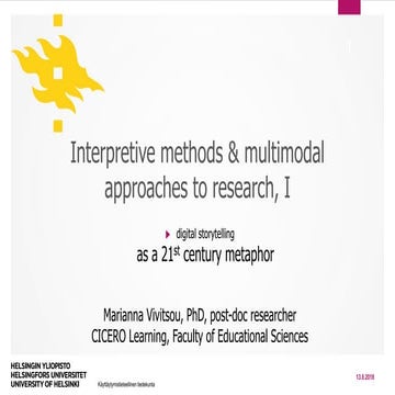 Interpretive methods & multimodal approaches to research | PPT | Free ...