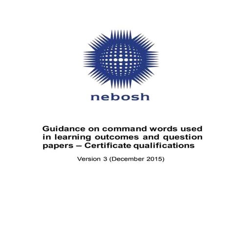 Guidance on command words used in learning outcomes and question papers ...