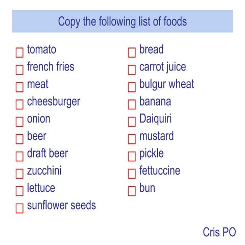 Song Activity - cheeseburger in paradise (food vocab) | PPT