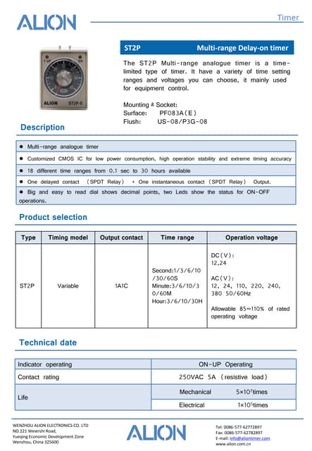 H3BA series multi range analogue timer | PDF