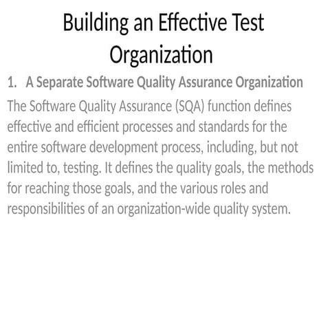 Various organization for Testing Organization | PPTX