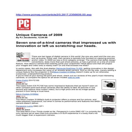 Unique Cameras of 2009. | PDF