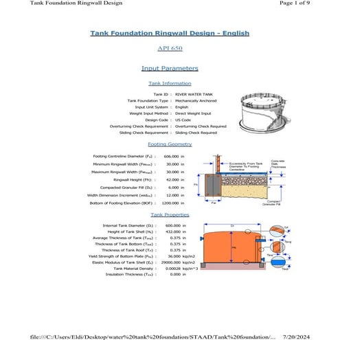 tank design option using software for water tank | PDF | Civil ...