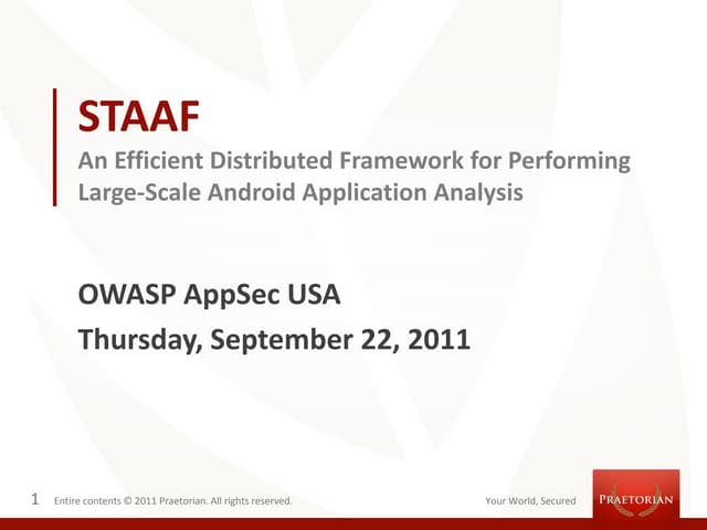 Staaf An Efficient Distributed Framework For Performing Large Scale Android Application