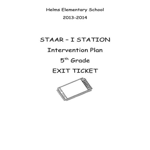 Staar istation intervention_plan_exit_ticket | DOC | Education