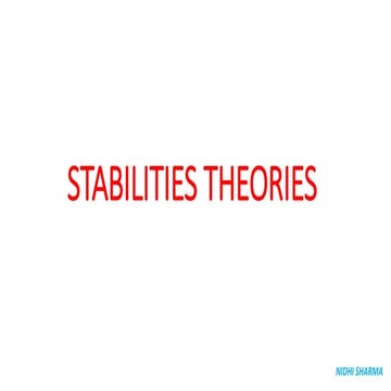 Stabilities theory | PPTX