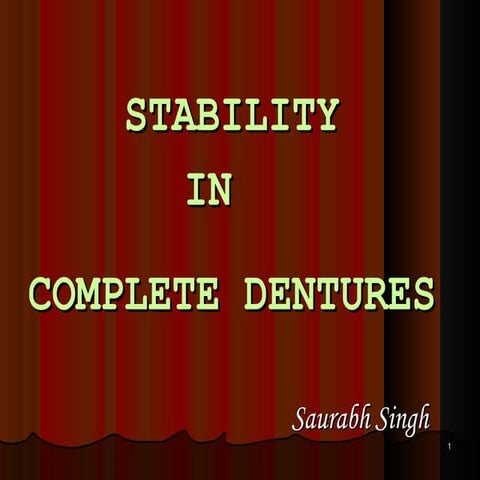 Stability in complete denture | PPT