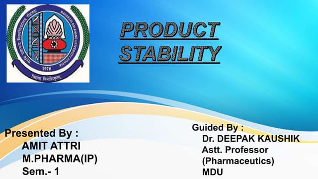 ACCELERATED STABILITY STUDY | PPTX