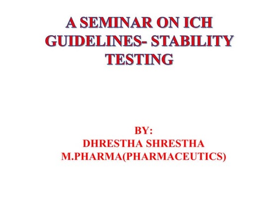 Stability testing protocols | PPT