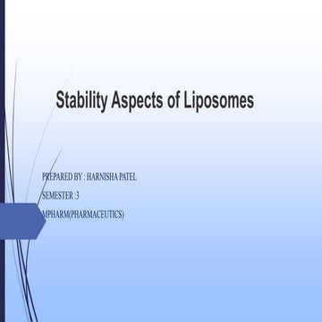 Stability aspects of liposomes | PPT
