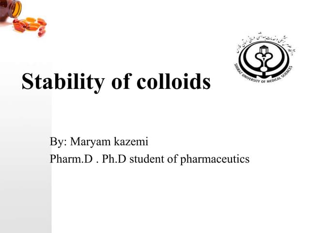 DLVO theory-Stability of colloids ( lyophobic ) | PPTX