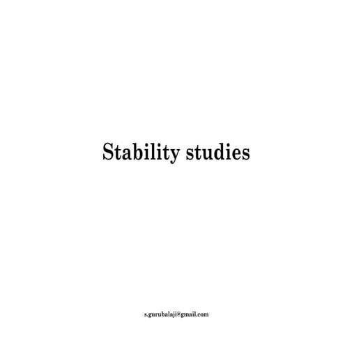 Stability studies | PDF